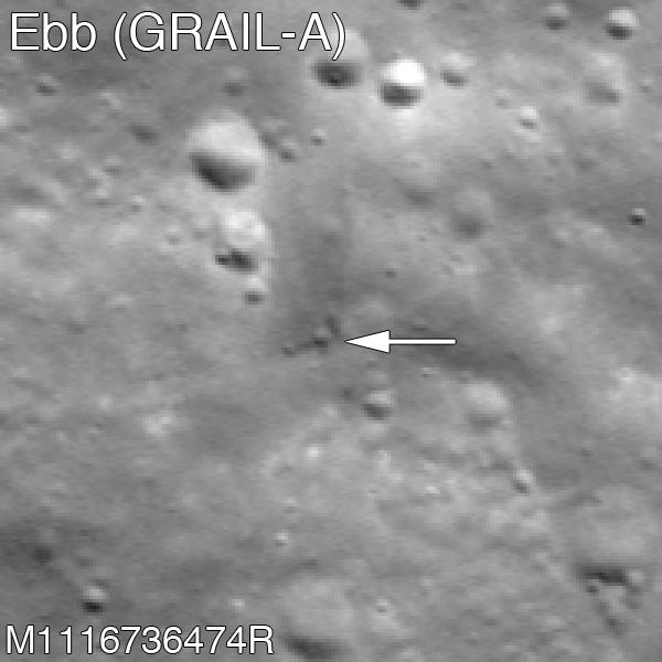 LRO fotografiert die Einschlagstellen der GRAIL-Mission auf dem Mond ...