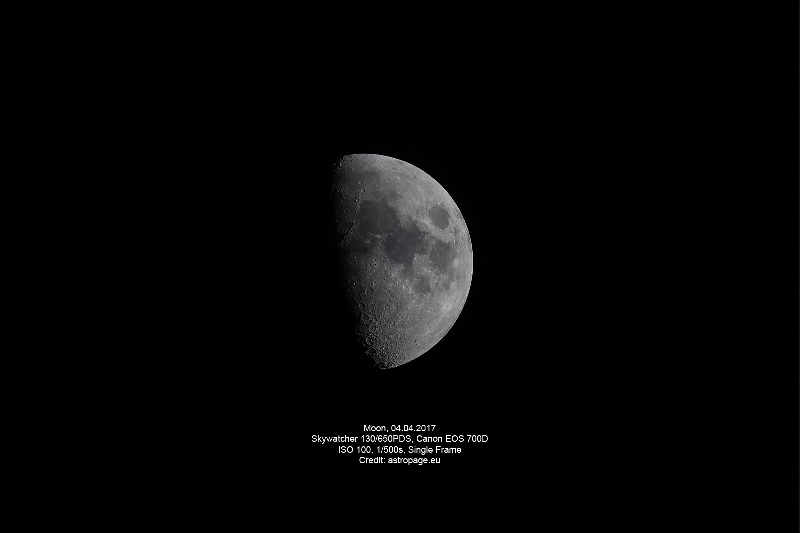 Monddetails vom 4. April 2017 | astropage.eu